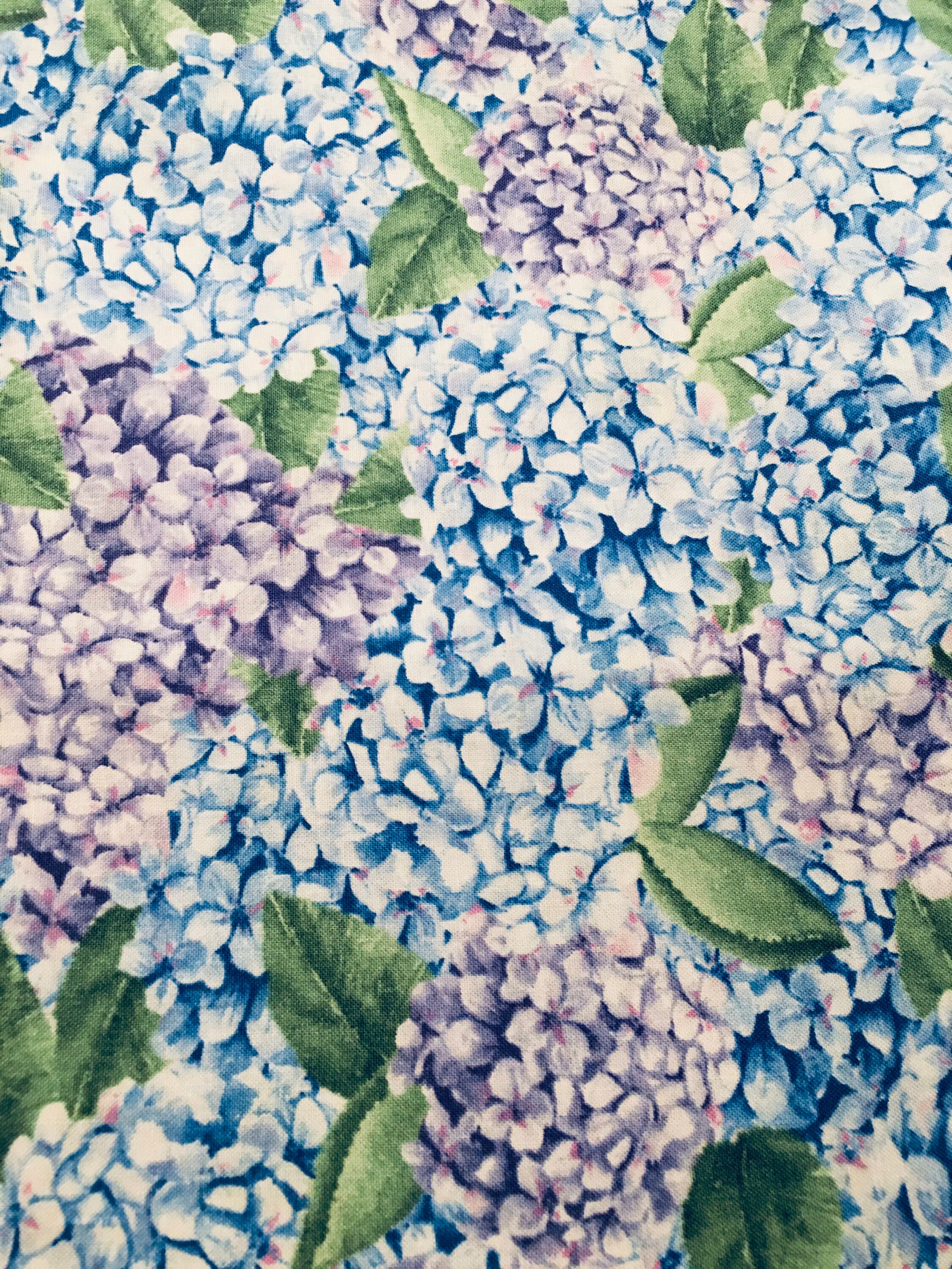 Hydrangeas fabric. 100% cotton quilt fabric. Quilting | Etsy