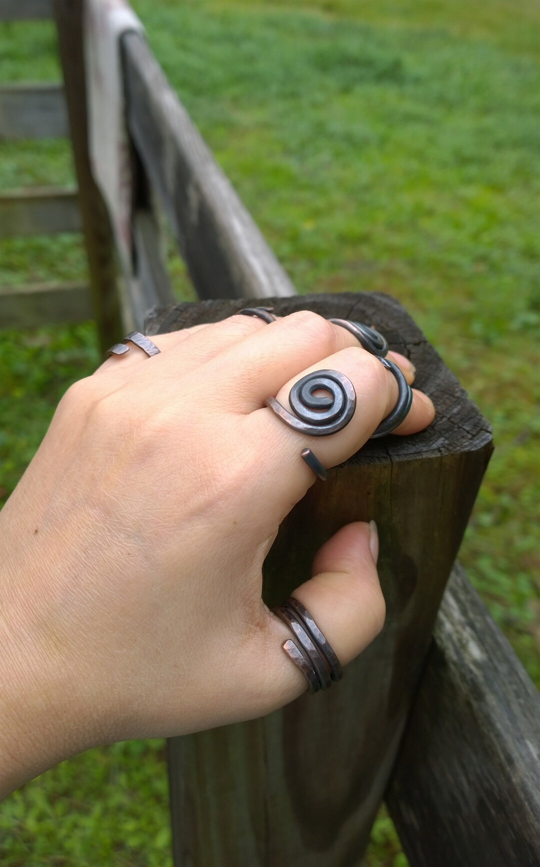 Spiral Ring in Blackened Copper - Sacred Ring Pagan Jewelry Witchy ...