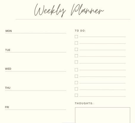 Printable Weekly Planner Simple Modern - Etsy