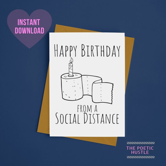 Quarantine Birthday Card Social Distancing Birthday Card | Etsy Canada