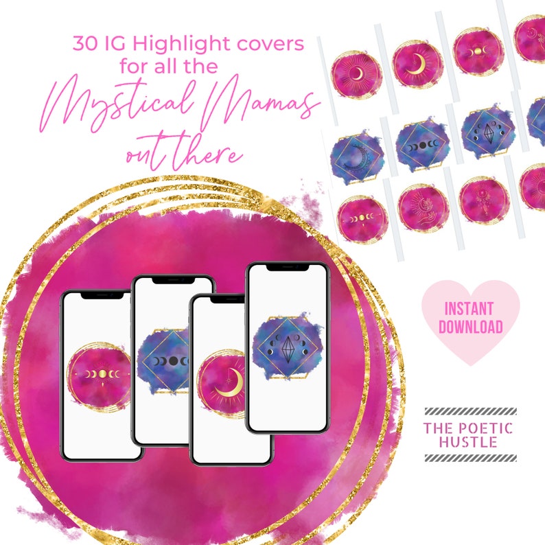 IG Branding Posts IG Highlight Covers Celestial Posts - Etsy