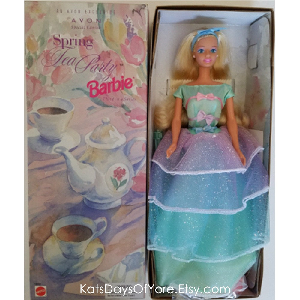 Dolls Spring Tea Party Barbie 1997 Avon Exclusive Special - Etsy