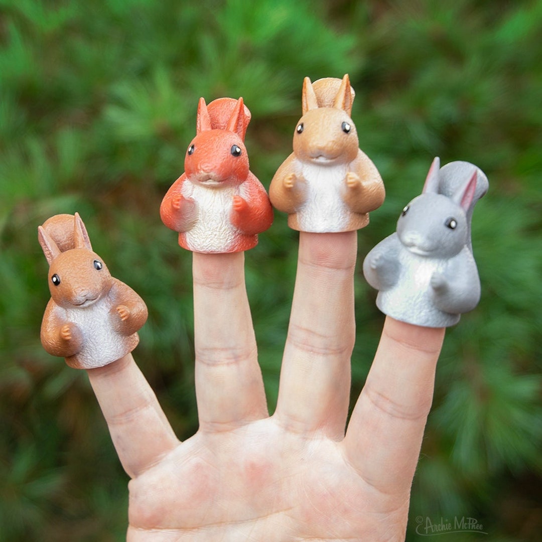 FINGER SQUIRRELS 4 Piece Bundle Finger Puppets Set - Etsy