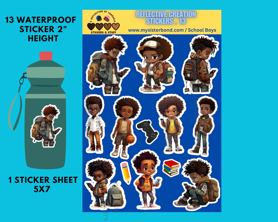Wall Decor, African American Boy Stickers Melanin Black Boy Joy Vinyl ...