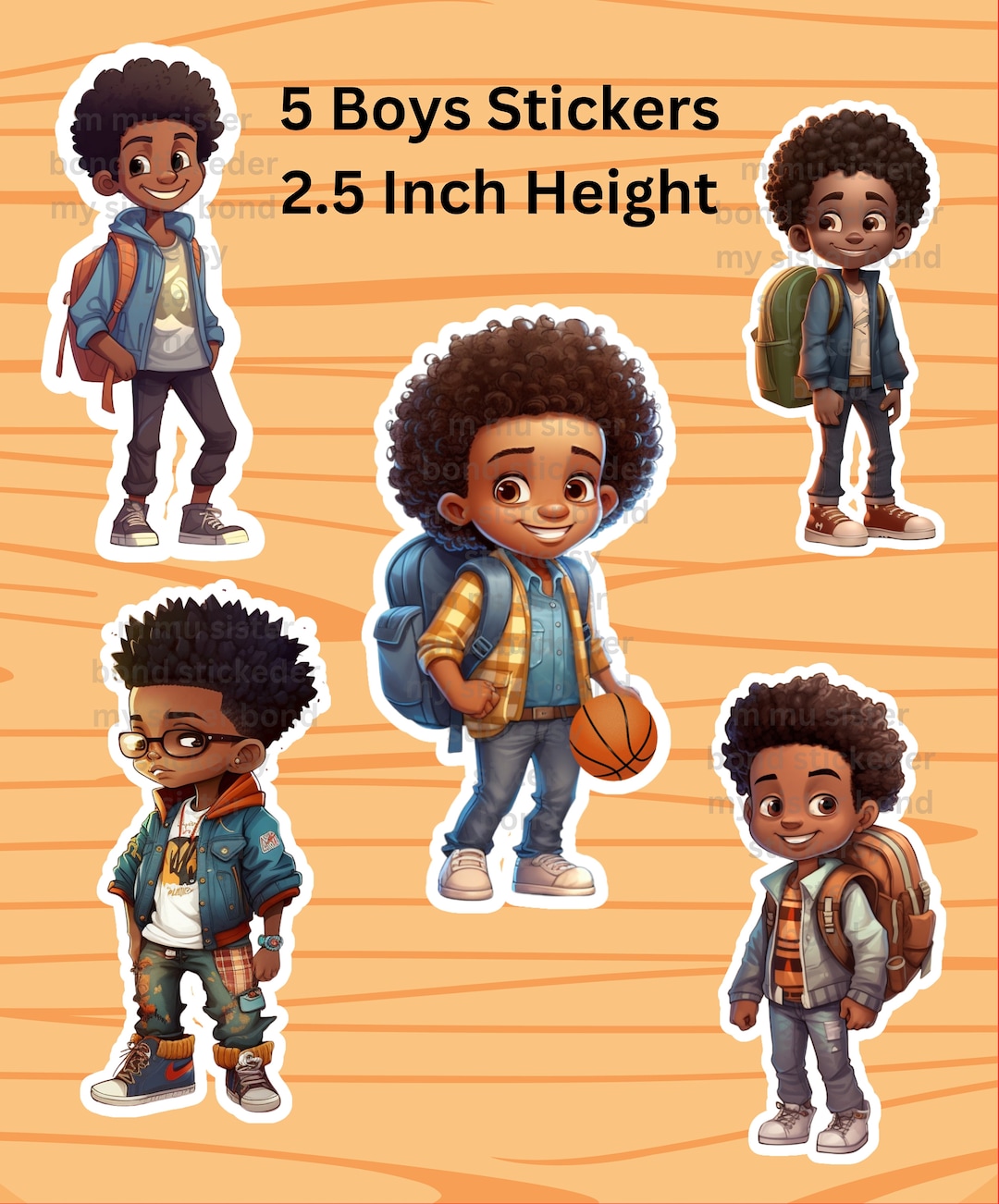 African American Boy Stickers Melanin Boys Black Boy Joy Vinyl Stickers ...