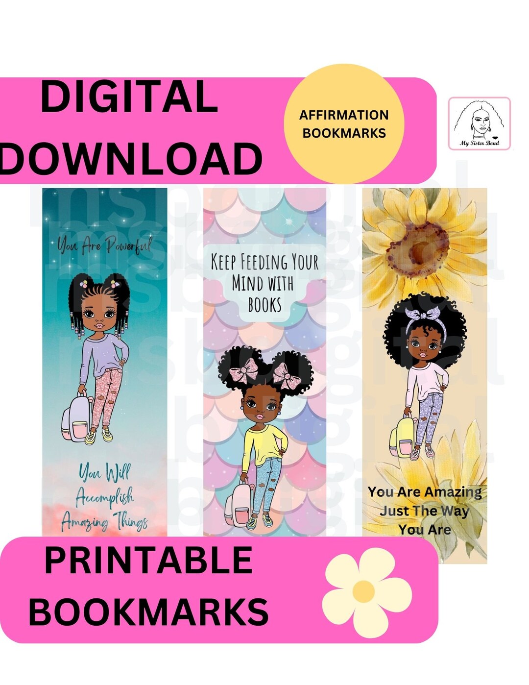 Black Girl Book Marks Teen Reading Accessories Brown Girl - Etsy