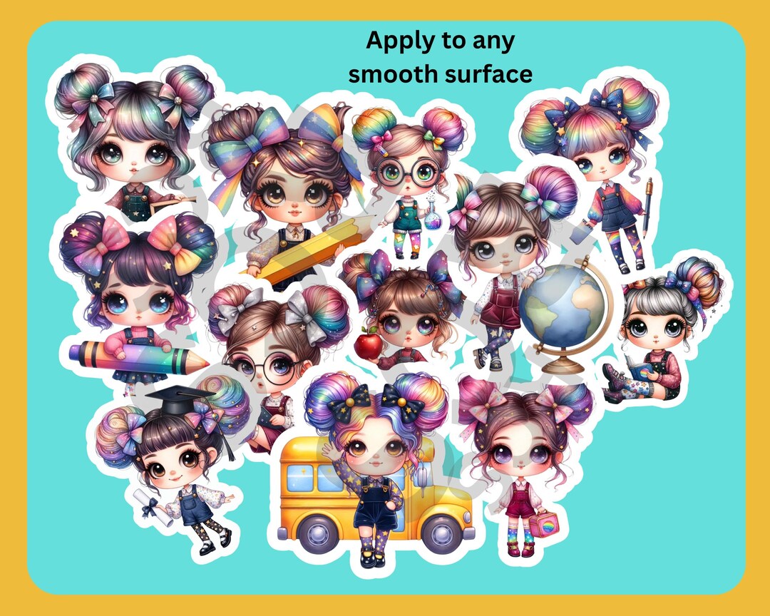 Girly School Girl Stickers | Scrapbooking | Decorative | Planner ...