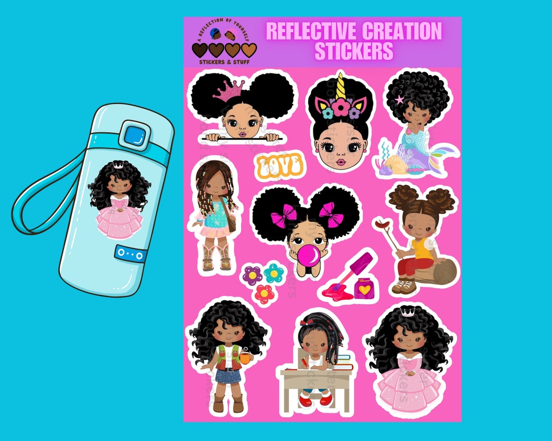 Brown Girl Stickers African American Black Girl Magic Stickers Melanin ...