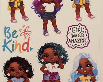 Black Girl Stickers Sheet - Etsy