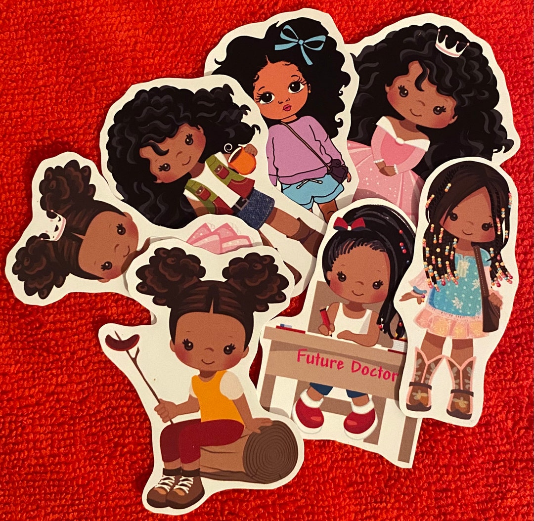 Brown Girl Stickers African American Black Girl Magic Stickers Melanin ...