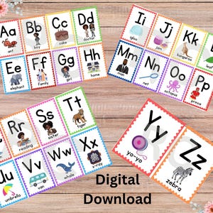 26 ABC Flash Cards, Educational Cards, A-Z Cards, Learn Abcs, Alphabet ...