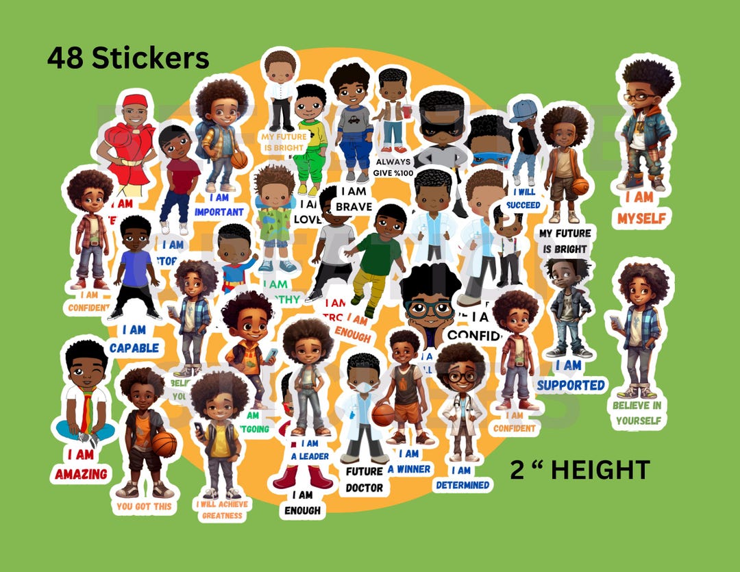School Kids Stickers, School Boys, Inspirational Stickers African ...