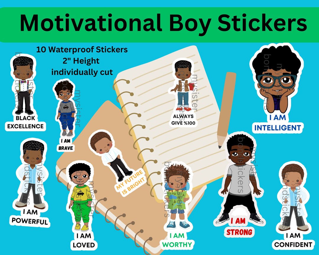 African American Boy Stickers Melanin Princess Black Boy Joy Vinyl ...