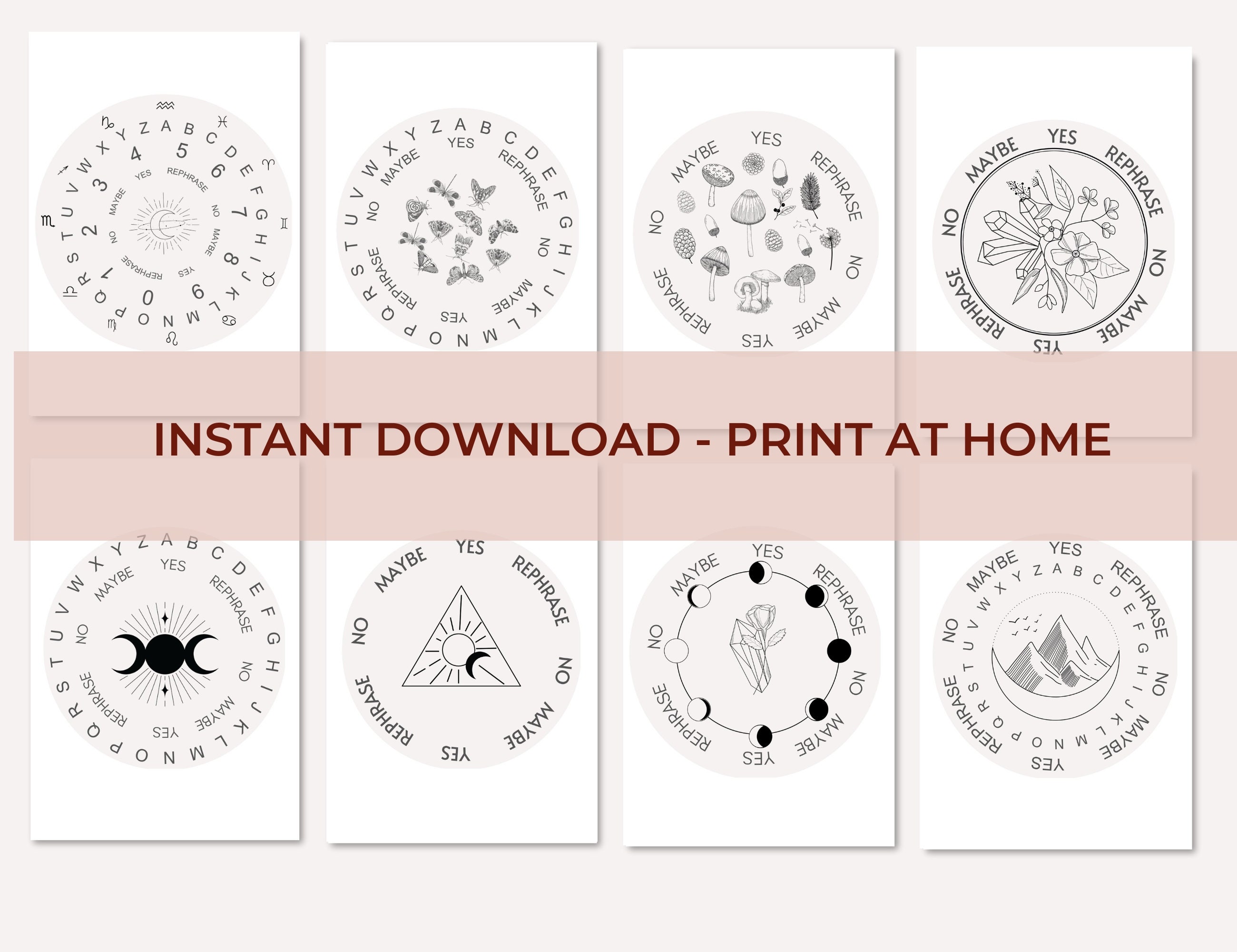 Pendulum Boards 8 Printable Pendulum Boards and Guide - Etsy UK