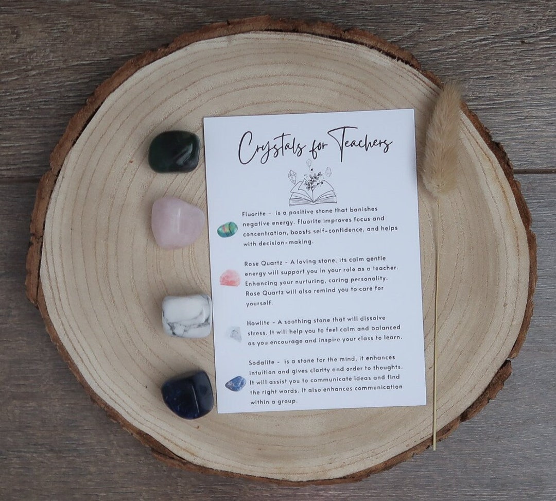 Crystals for Teachers Crystal Gift Set Personalised Teacher Gift Thank ...