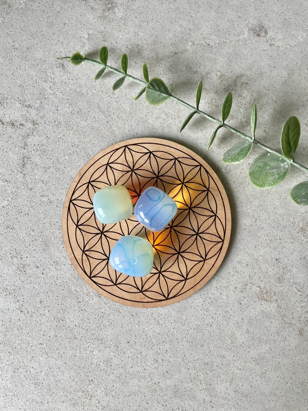 Opalite Tumble Stone A Grade Tumbled Opalite White Crystal Healing ...