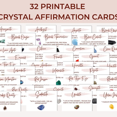 10 Positive Daily Printable Affirmation Cards Crystal - Etsy