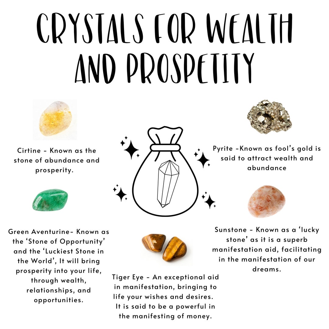 Wealth and Prosperity Crystal Set Manifesting Crystals for Abundance ...