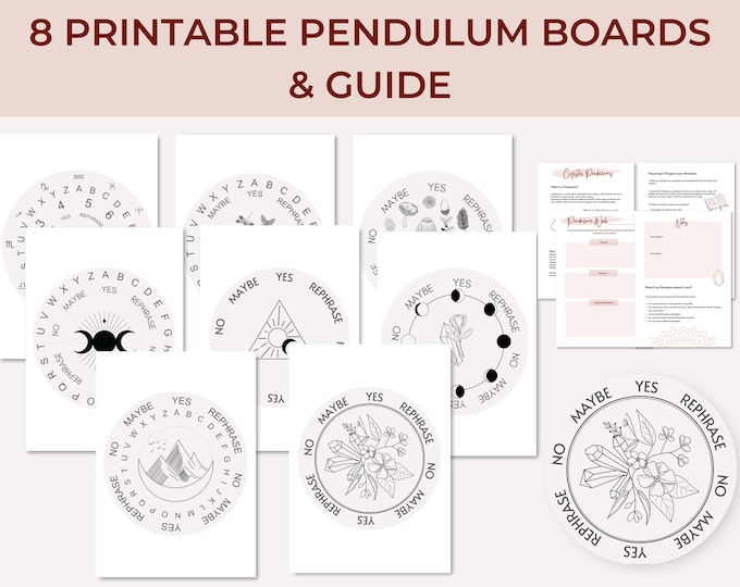 Pendulum Boards | 8 Printable Pendulum Boards and Guide | Reference ...