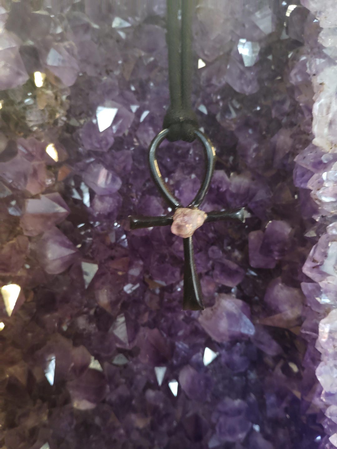 Ankh With Amethyst Crystal - Etsy