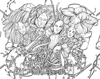 Digital Coloring Page Popkill's Asunderland the - Etsy