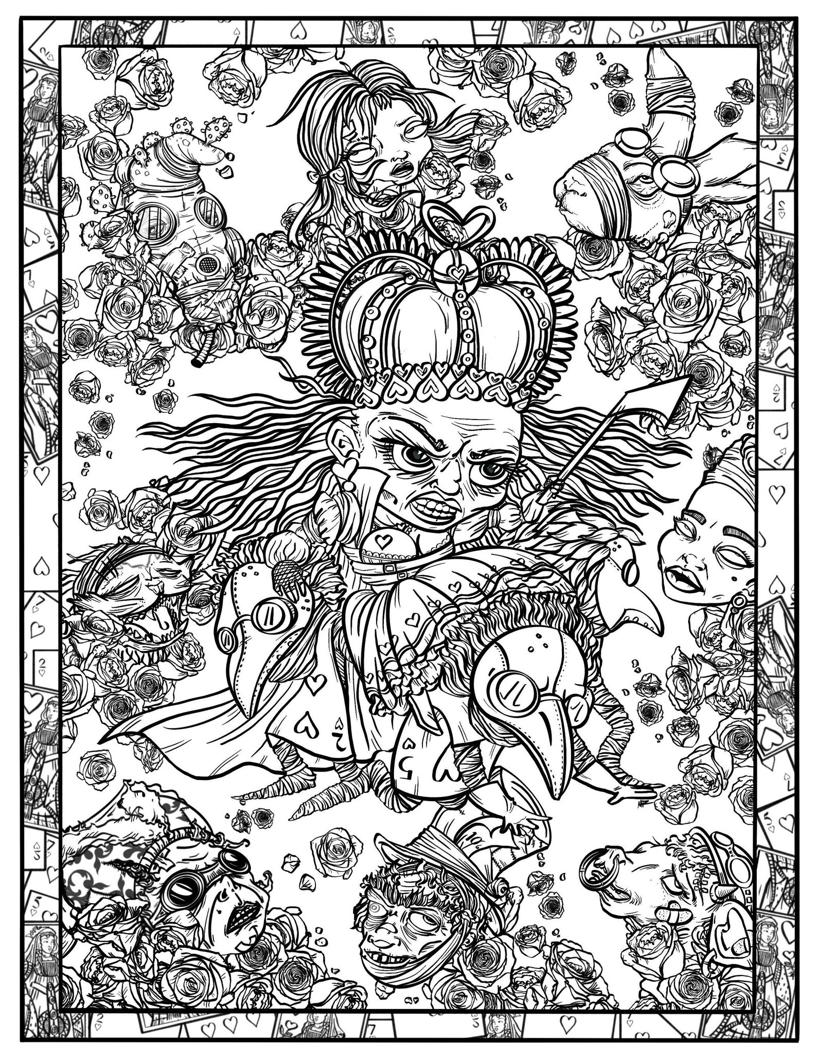 Digital Coloring Page Popkill's Asunderland the Queen - Etsy
