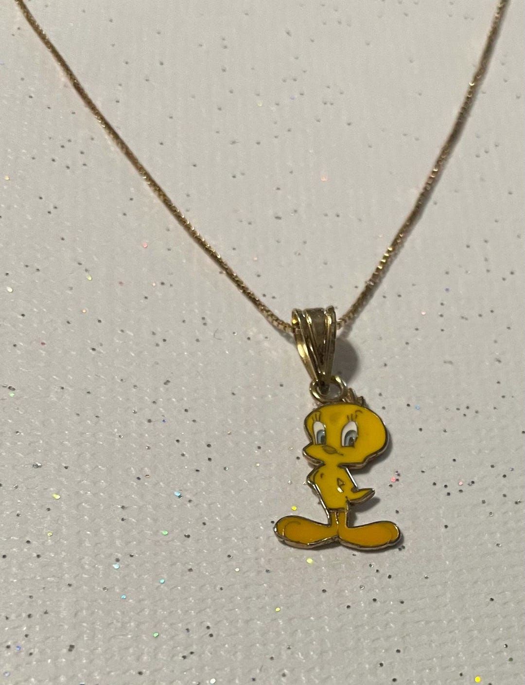 Enameled 14kt Gold Stamped Vintage Tweety Necklace With Chain, Bird ...