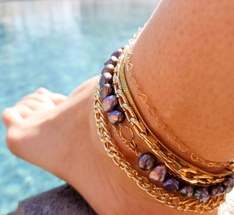 Herringbone Anklet, Ankle Bracelet, Herringbone Ankle Bracelets, Women ...