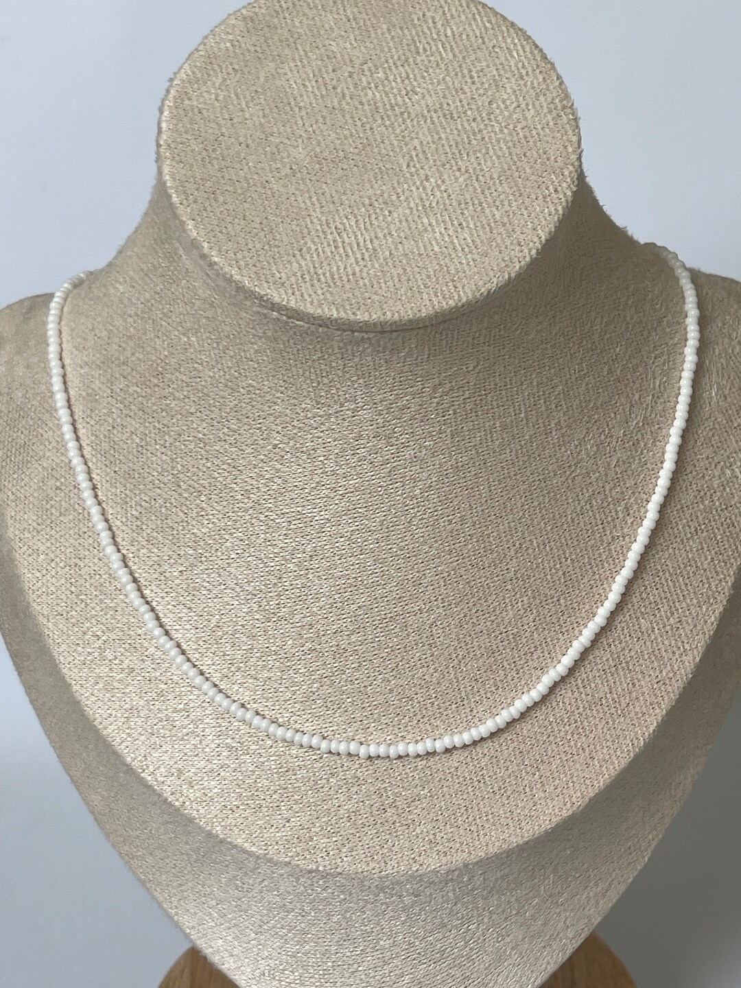 The Bianca Beach Necklace, White Seed Bead Choker Necklace, Necklace ...