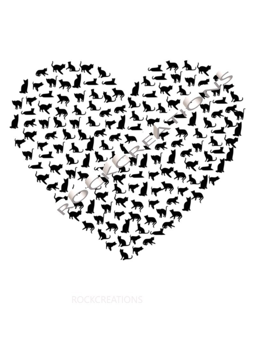 Cat Heart SVG, DXF, Cricut, Silhouette, Cutting Files - Etsy