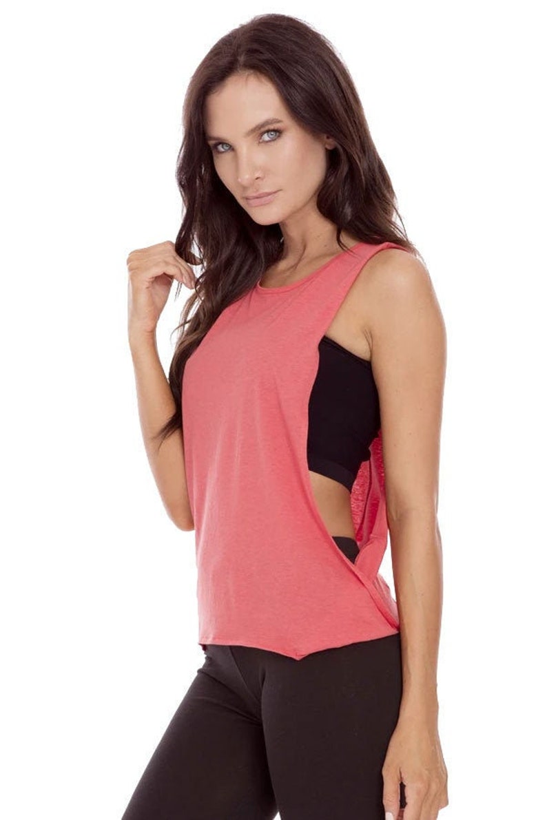 Womens Open Muscle Tank Top With Twist Side Etsy