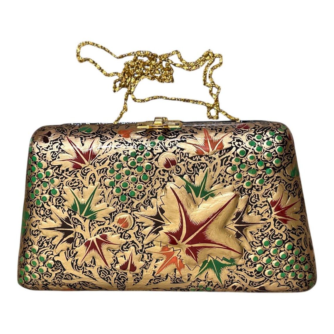 Paper Mache Wallet, Hand Painted Wallet With Sling. Paper Mache Purse ...