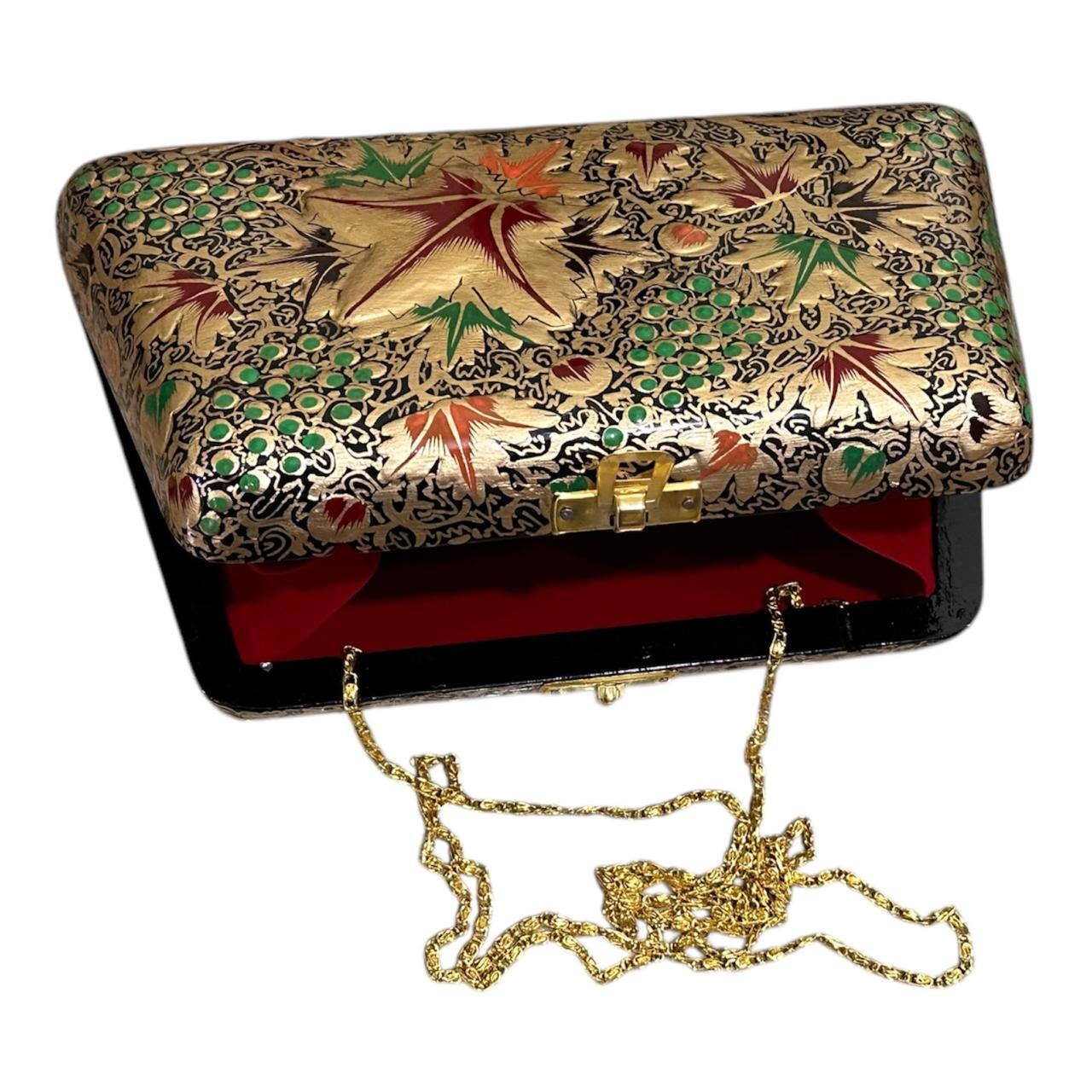 Paper Mache Wallet, Hand Painted Wallet With Sling. Paper Mache Purse ...