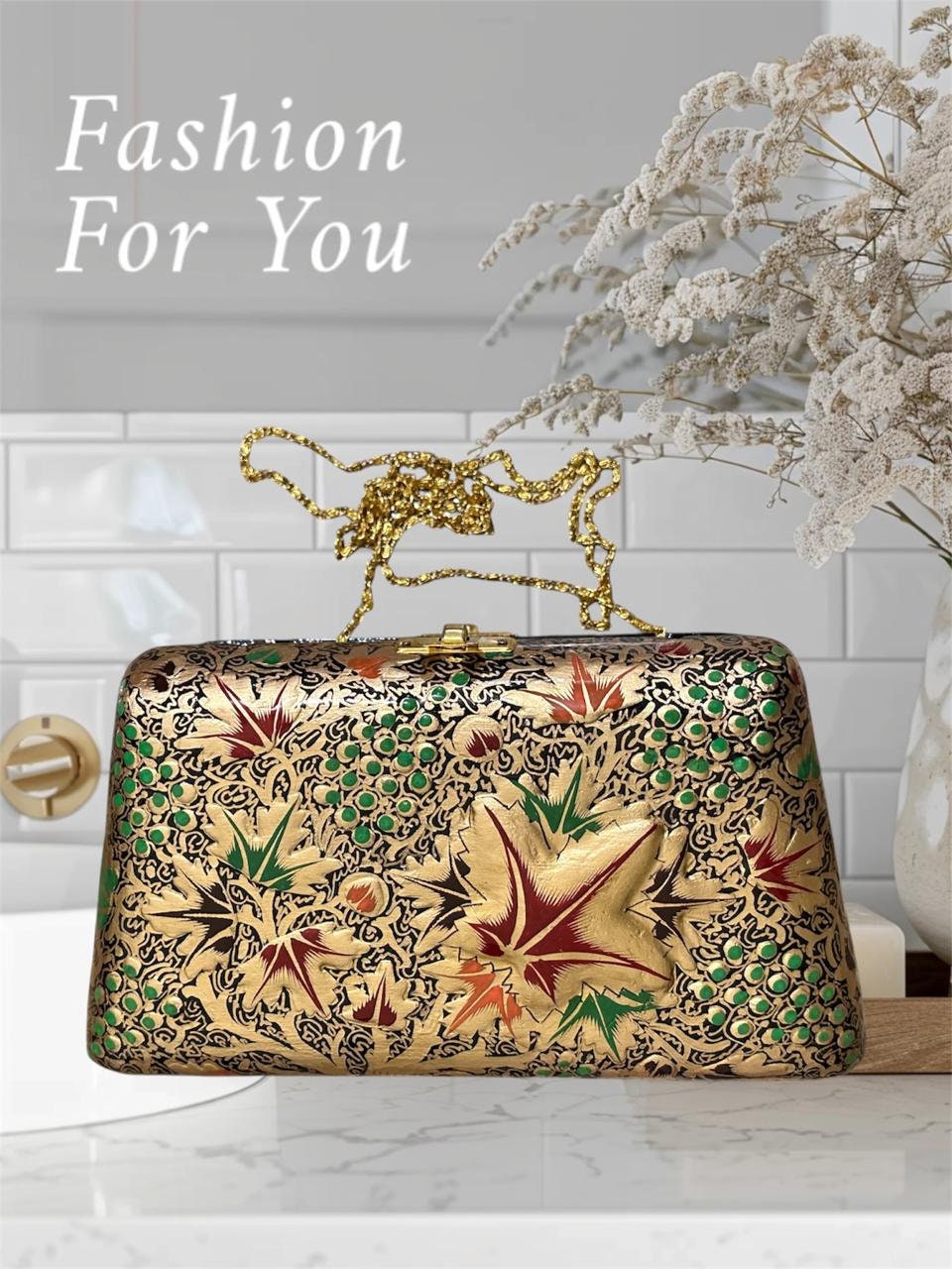 Paper Mache Wallet, Hand Painted Wallet With Sling. Paper Mache Purse ...