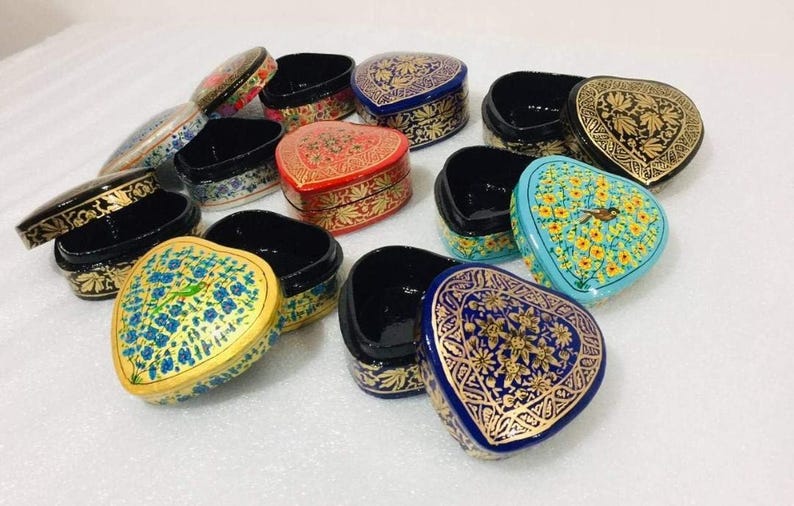 Kashmiri Paper Mache Box ,paper Mache Jewelry Box, Hand Painted ...