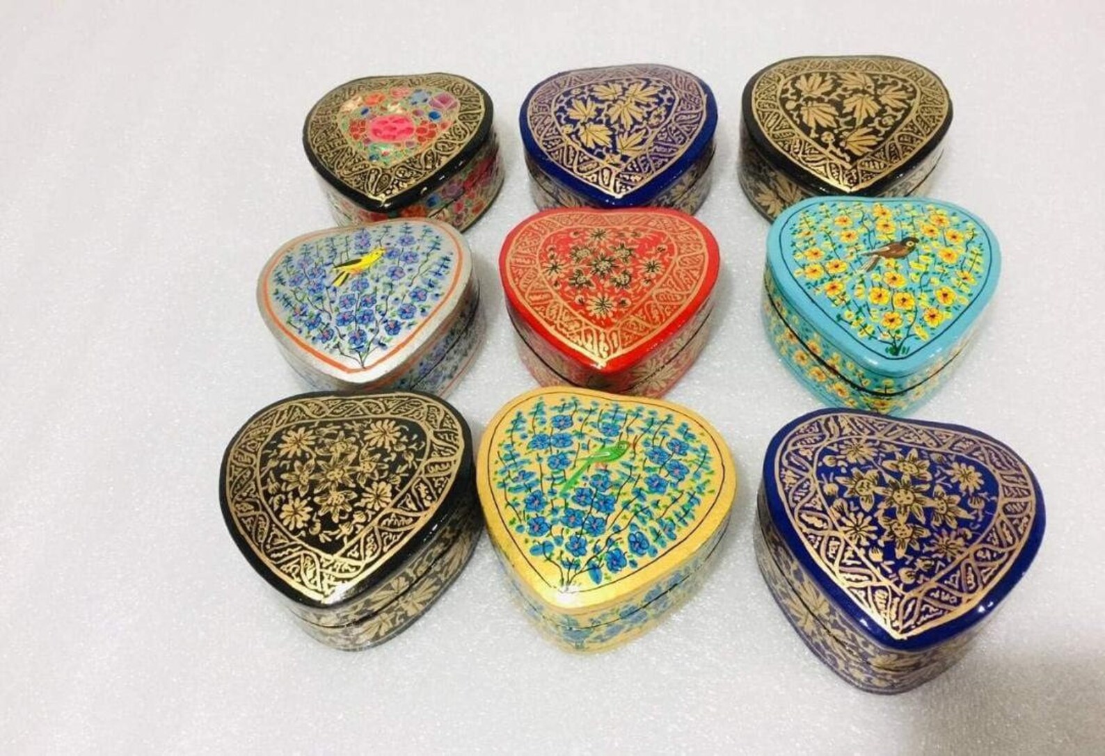 Kashmiri Paper Mache Box ,paper Mache Jewelry Box, Hand Painted ...