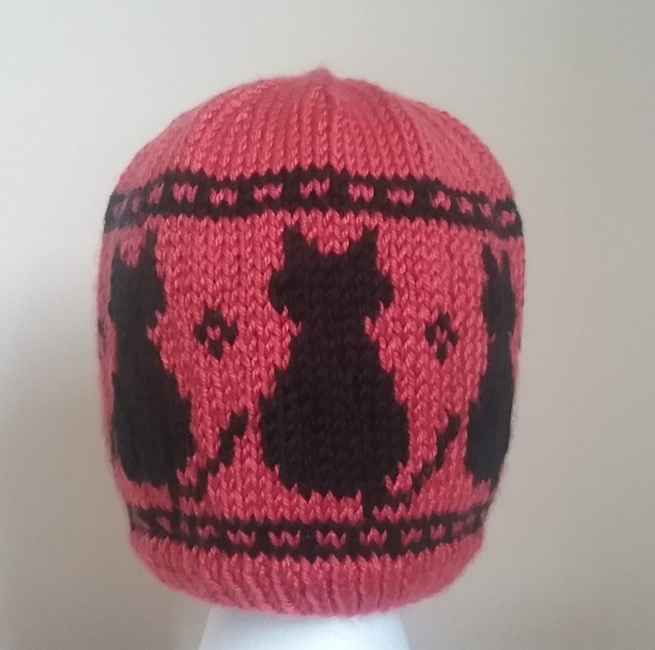 Black Cat Fair Isle Knit Hat/beanie - Etsy