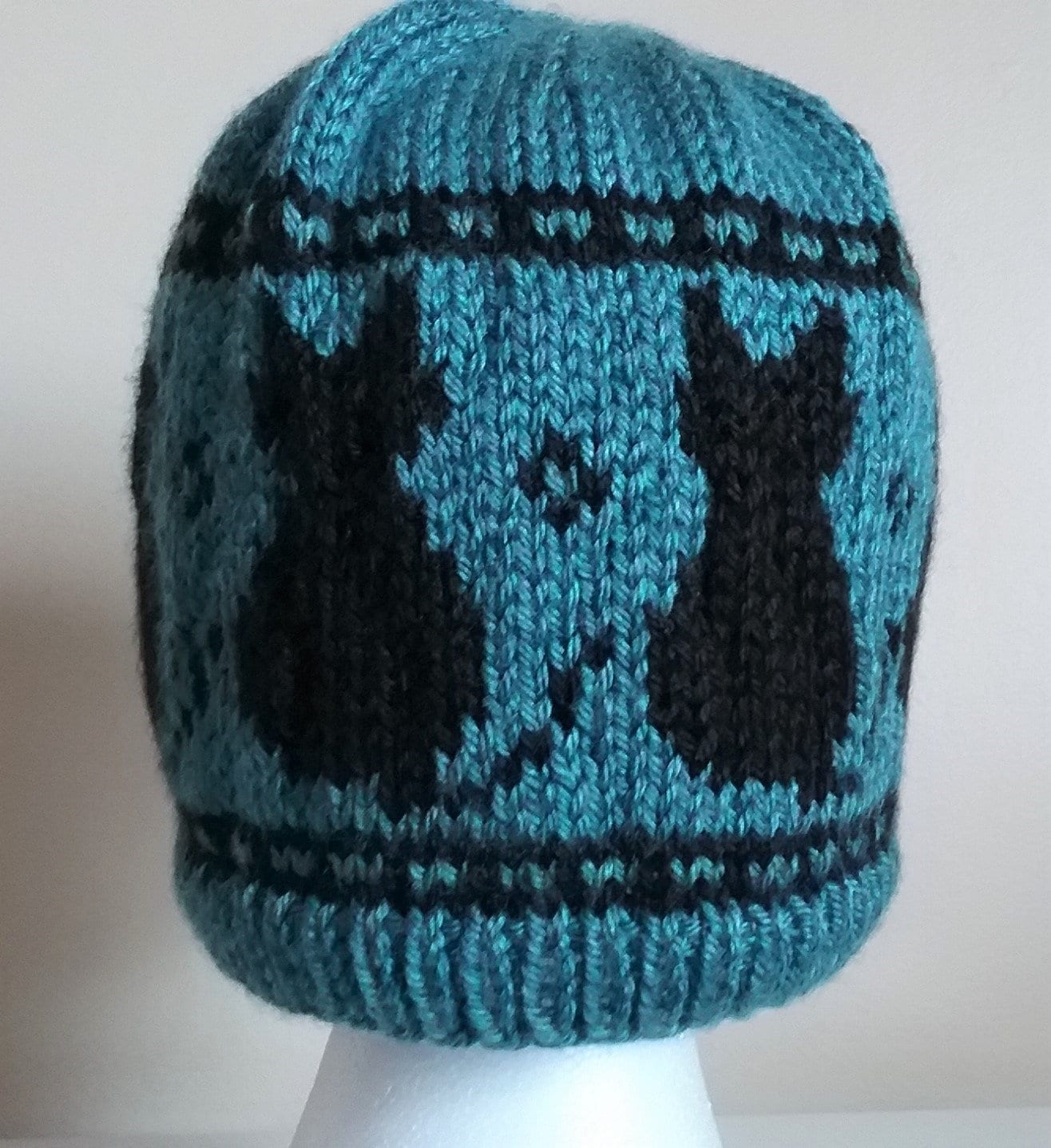 Black Cat Fair Isle Knit Hat/beanie - Etsy