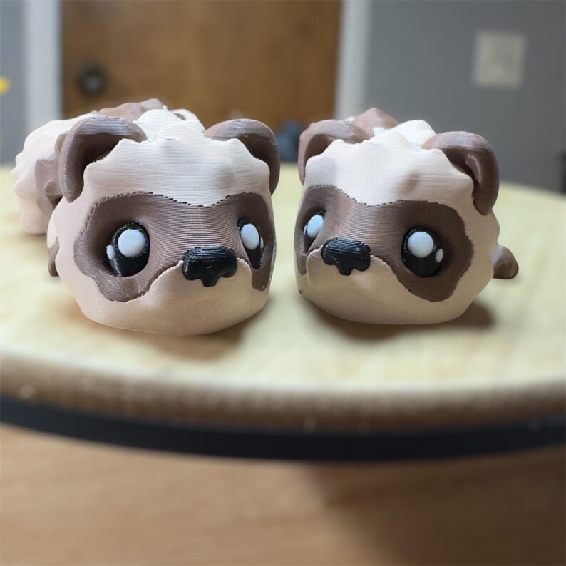 3D Printed Brown and Tan Ferret Figurine, Articulated Fidget Animal - Etsy