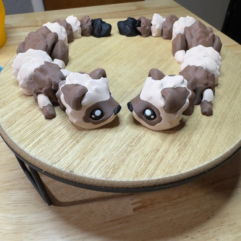 3D Printed Brown and Tan Ferret Figurine, Articulated Fidget Animal - Etsy