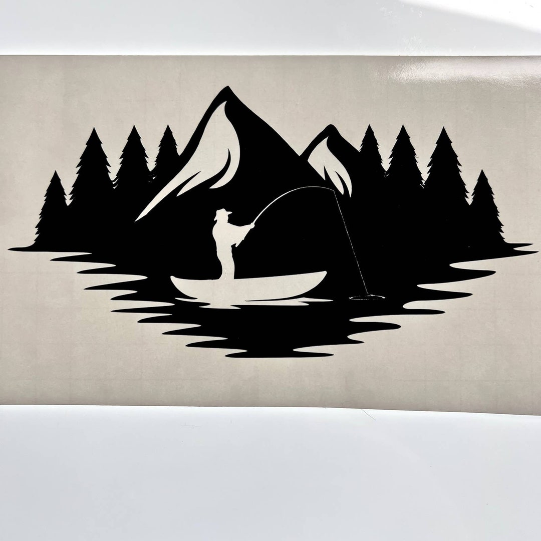 Outdoors Fisherman Car Decal, Fishing Sticker, Camping Decal - Etsy