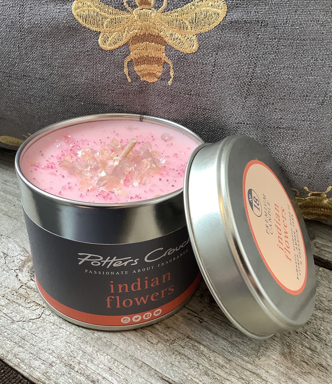 Potters Crouch , Indian Flowers Candle. Scented Candle. Floral ...