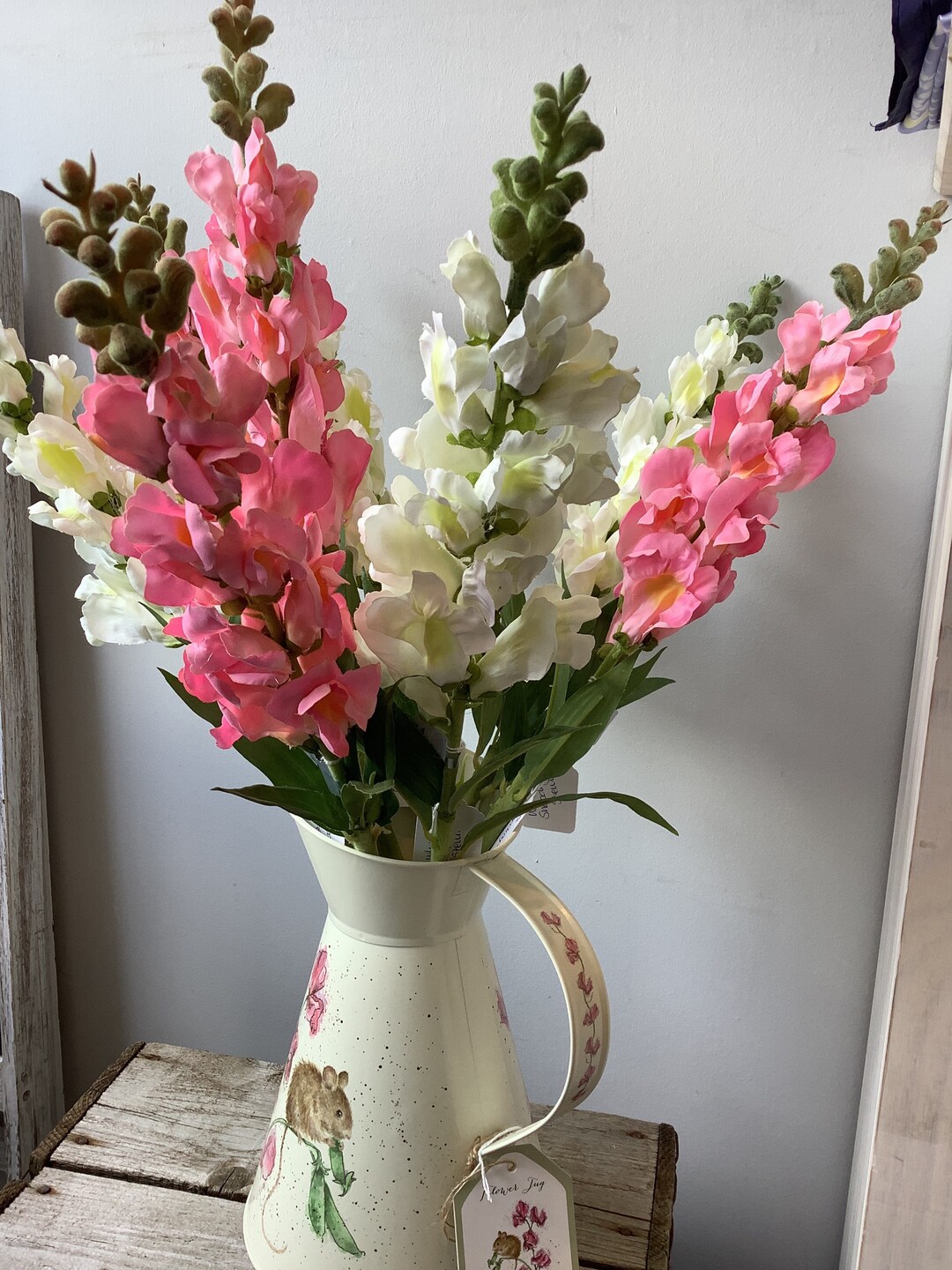 Cream Snap Dragon Flower Stem, Faux Flowers, Gisela Graham, Garden ...