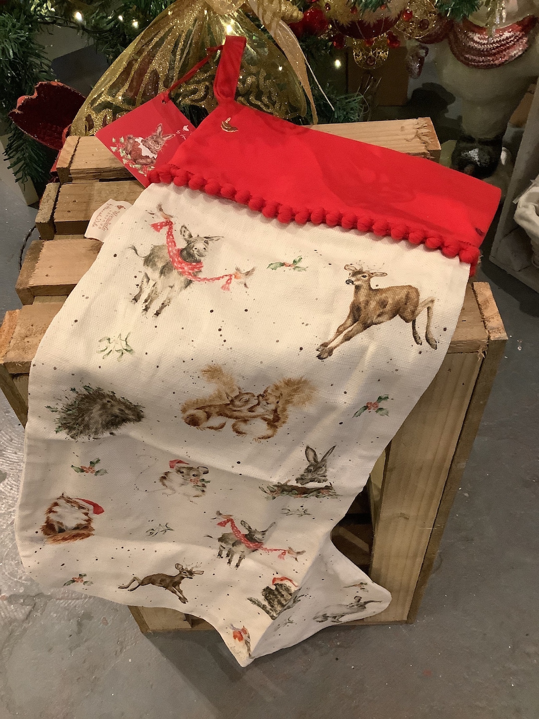 Wrendale Woodland Animal Christmas Stocking.cream Stocking.santa ...