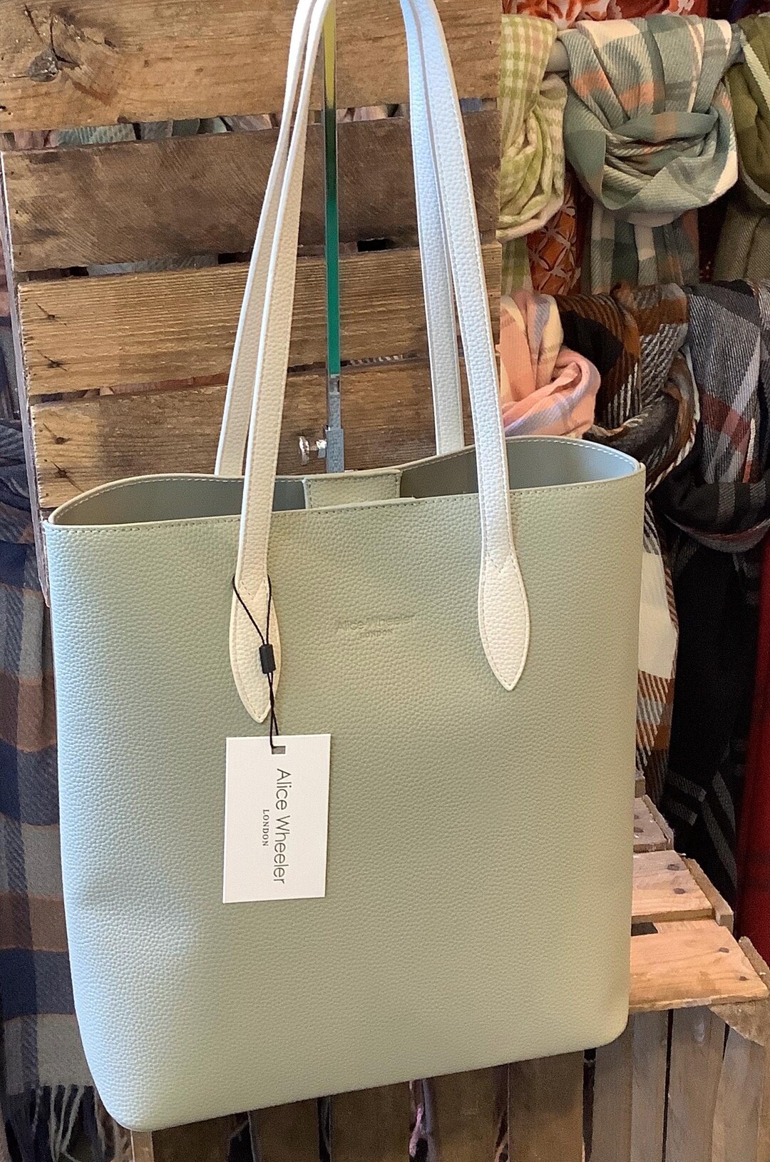 Alice Wheeler Pistachio Tote Bag, Hand Bag, Shoulder, Work Bag,faux ...