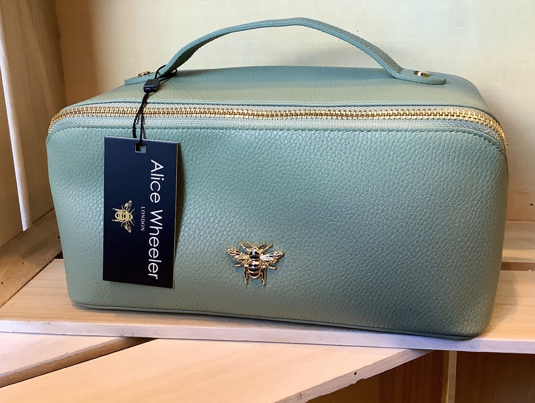 Alice Wheeler Sage Green Travel Case,cosmetic Bag,toiletry Bag ,make up ...