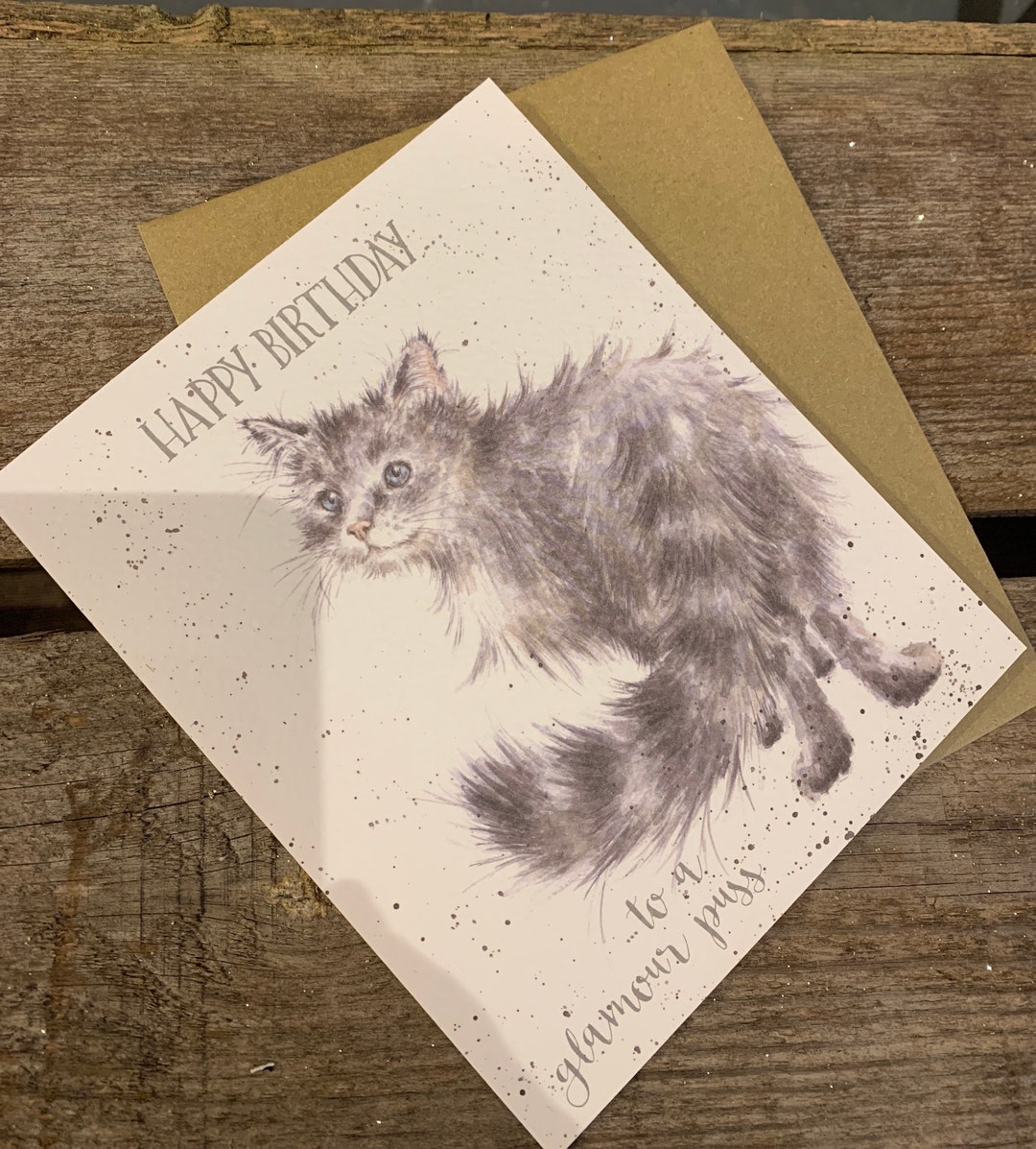 Wrendale Happy Birthday Design Greeting Card, Cat, Pet, Puss Blank Card ...