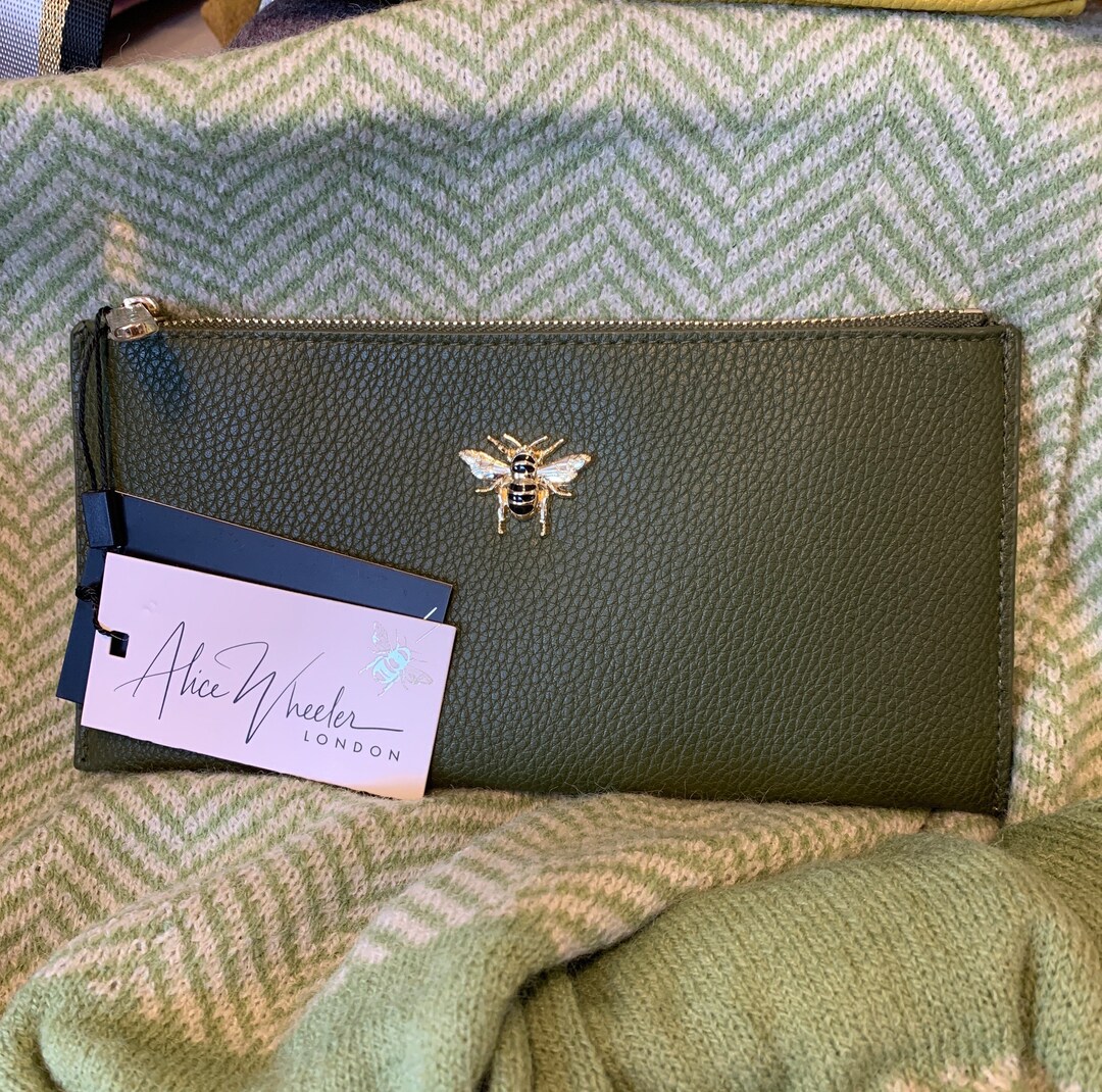 Alice Wheeler Purse ,green, Faux Leather, Zip Top, Card Wallet Inside ...