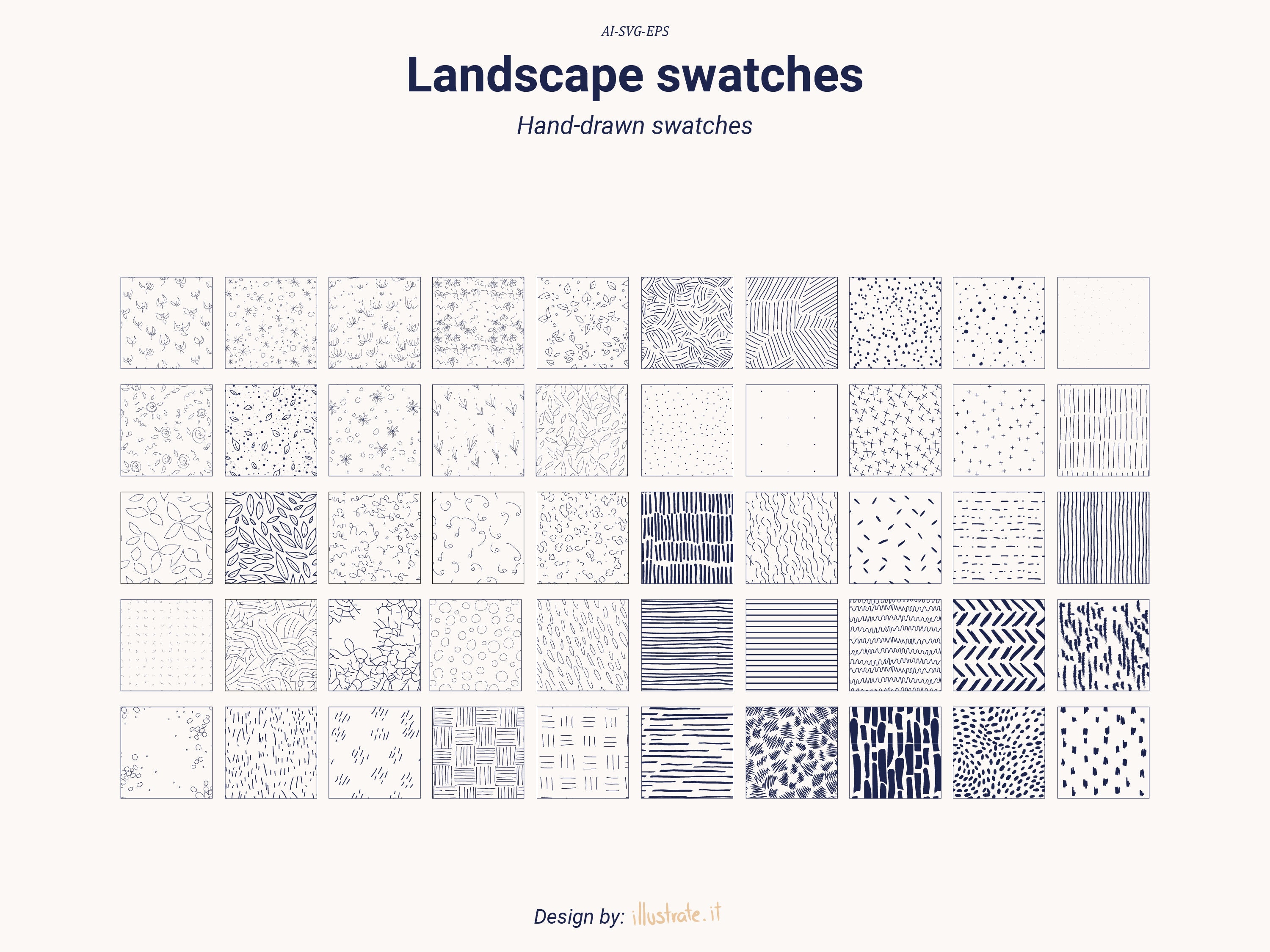 Illustrator 50 Hand Draw Vector Textures Architectural Vector Swatches ...