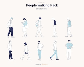 Vector Illustrations of People Walking With Bags: Perfect for ...